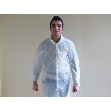 Blouse Visiteur Blanche - Sachet de 10 Blouses de Protection Jetables
